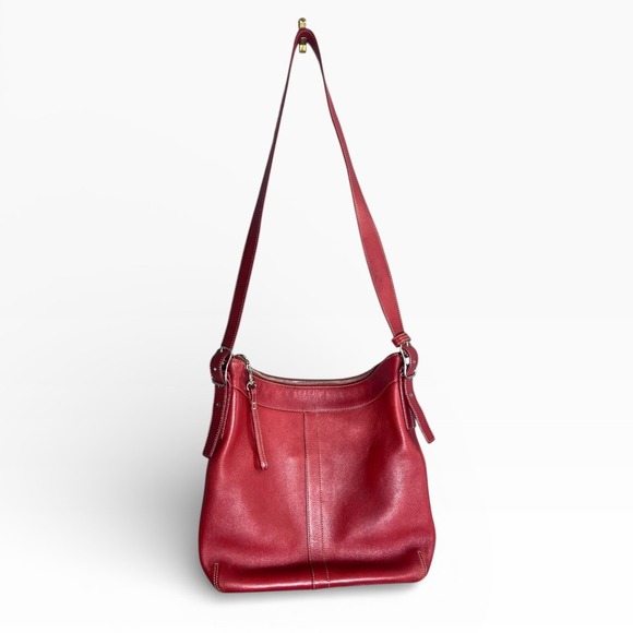 Coach | Bags | Vintage Coach Red Legacy Slim Leather Duffle Shoulder ...